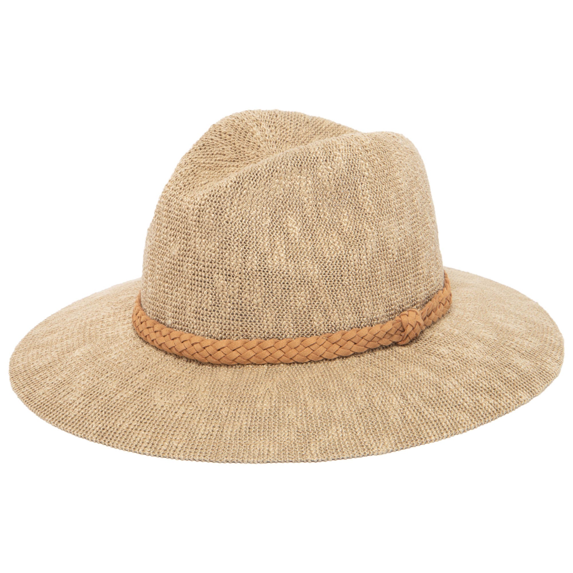 Women's Knit Fedora With Braided Faux Suede Trim by San Diego Hat – San ...