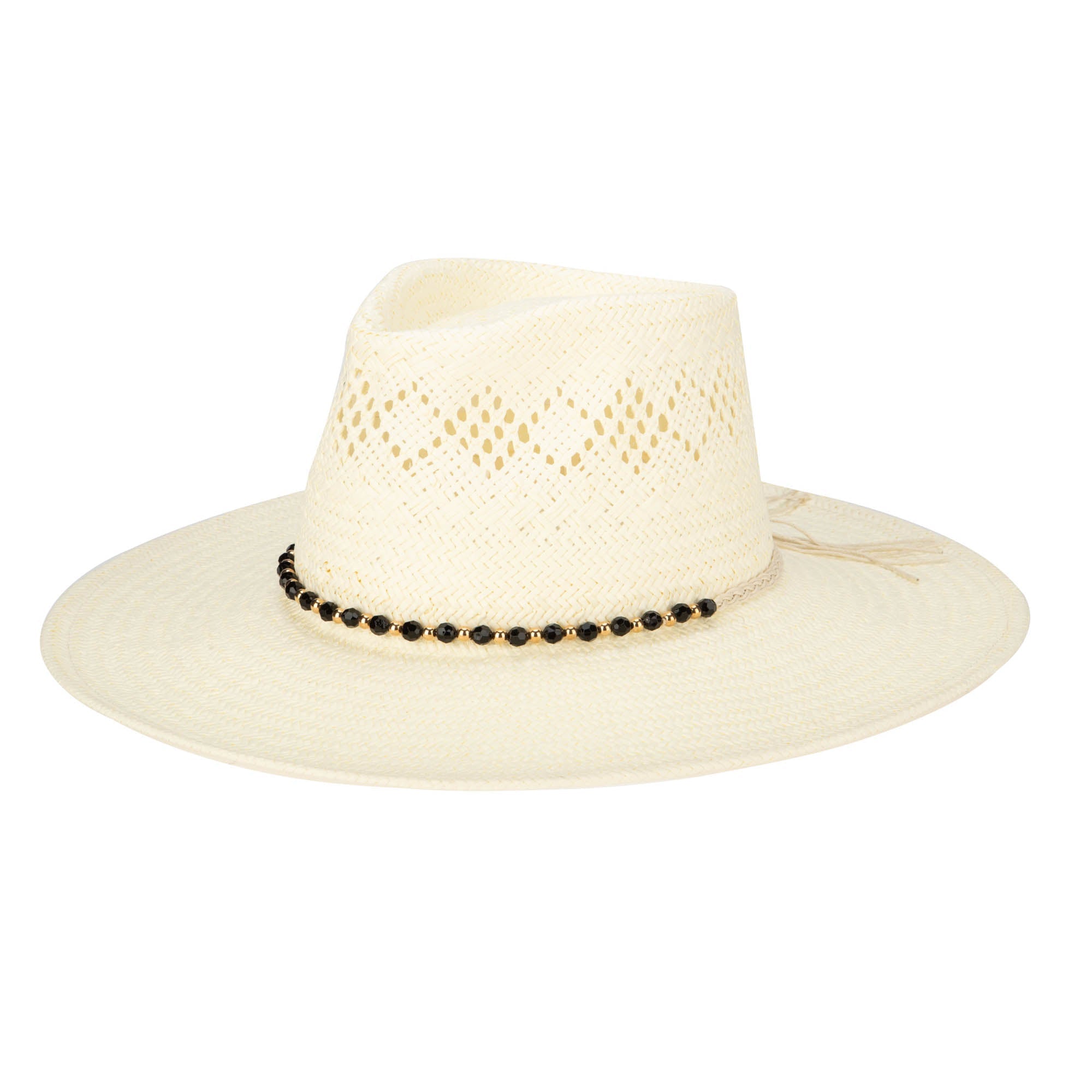 Anytime - Woven Paper Fedora With Beaded Band – San Diego Hat Company